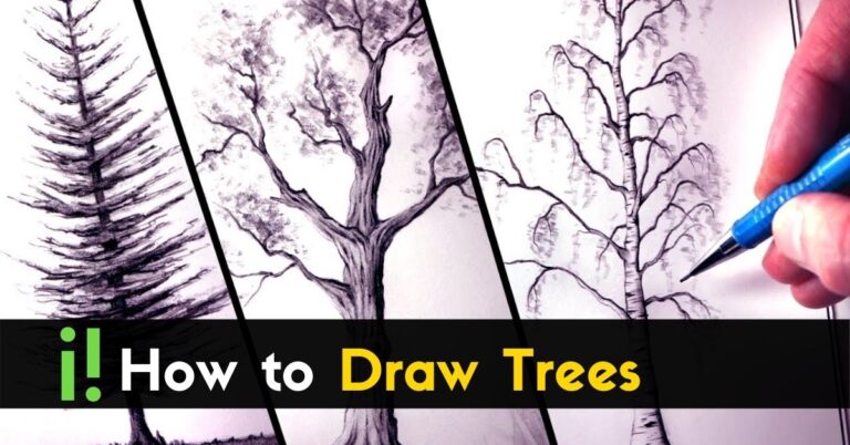 How to Draw Trees Step by Step - Pintando.org