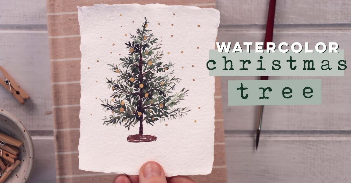 How to Paint a Christmas Tree | Mini Watercolor Painting - Pintando.org