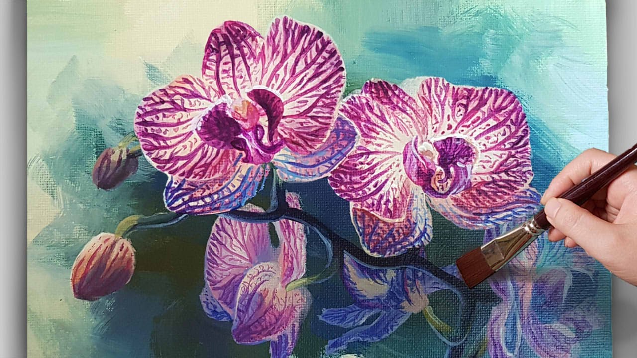 Painting Orchids: A Beginner's Acrylic Tutorial - Pintando.org