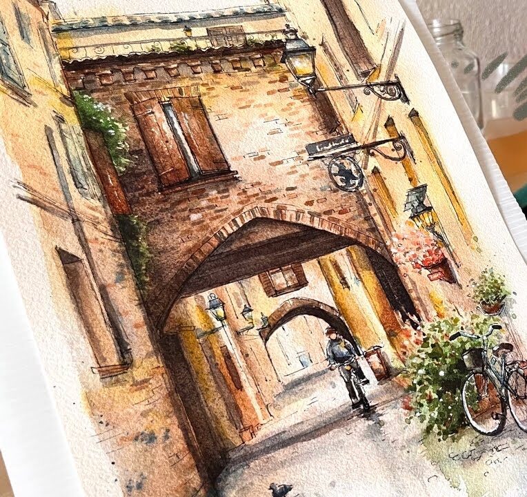 Capturing Italy: Ink & Watercolor Street Scene Tutorial - Pintando.org