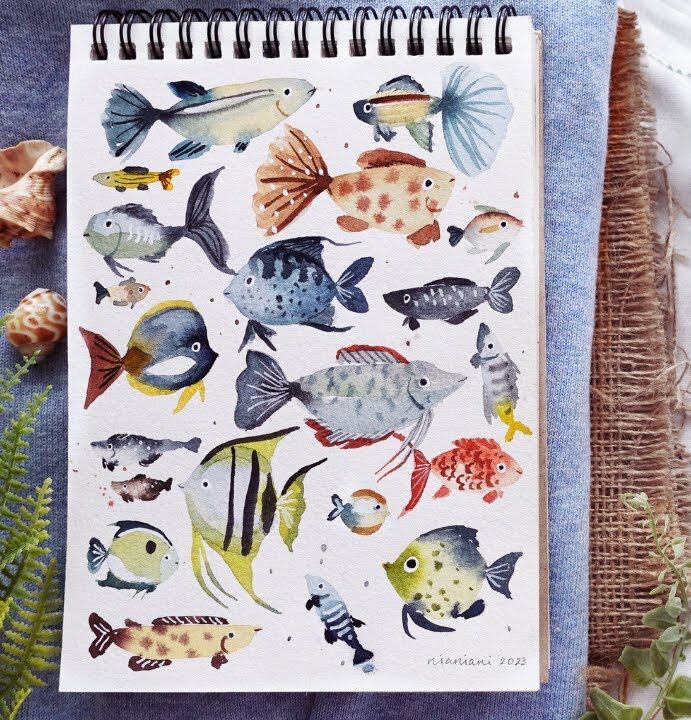 Easy Watercolor Fish Doodles: Dive into Creativity! - Pintando.org