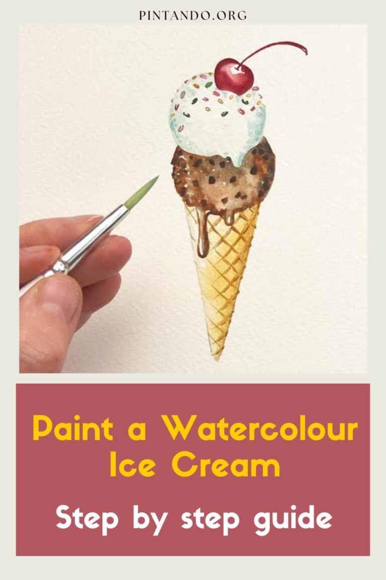 Paint a Watercolor Ice Cream: Step by step guide - Pintando.org