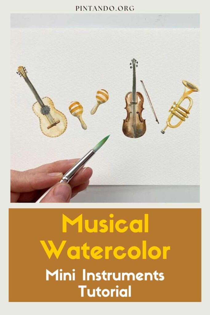 Musical Watercolor: Mini Instruments Tutorial - Pintando.org