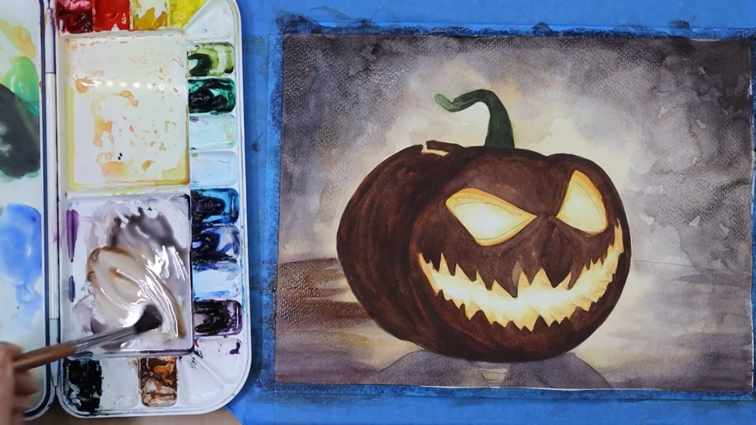 Spooky Pumpkin: Watercolor Tutorial - Pintando.org