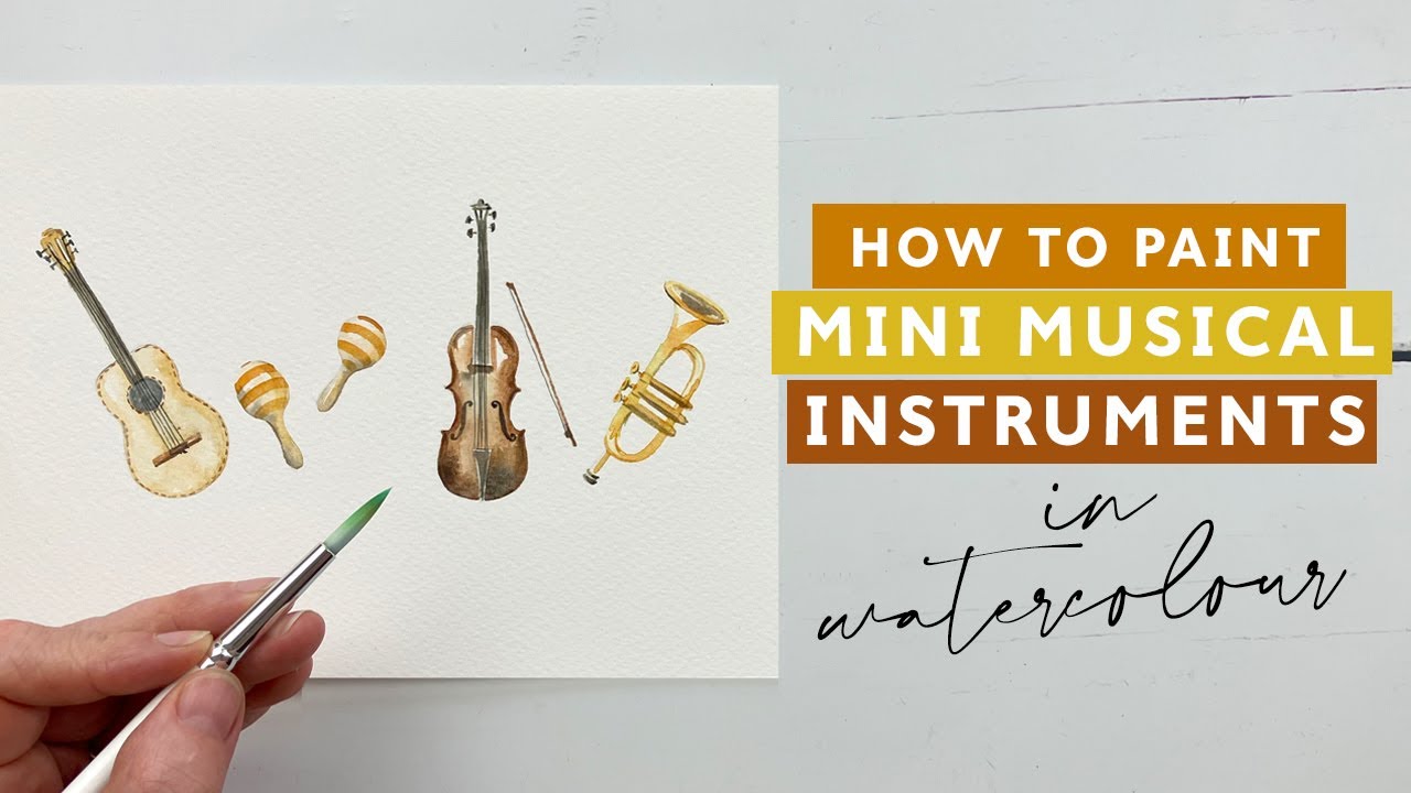 Musical Watercolor: Mini Instruments Tutorial - Pintando.org