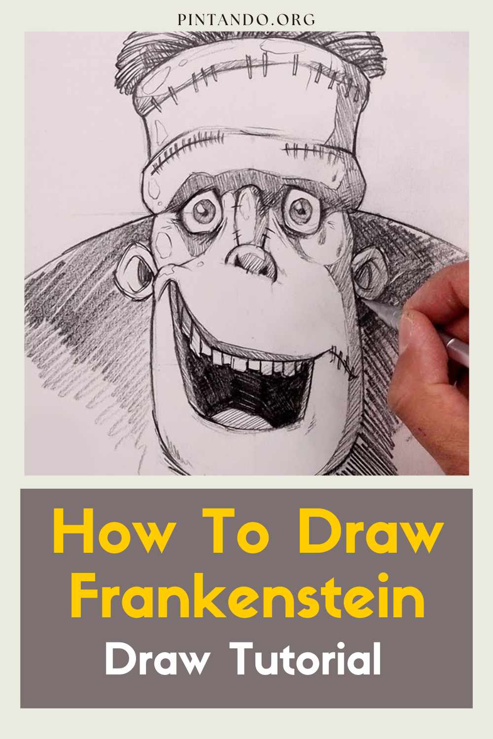 How To Draw Frankenstein: Draw Tutorial - Pintando.org