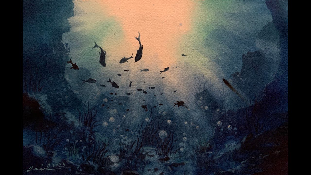 Underwater Scene: Watercolor Painting Tutorial - Pintando.org