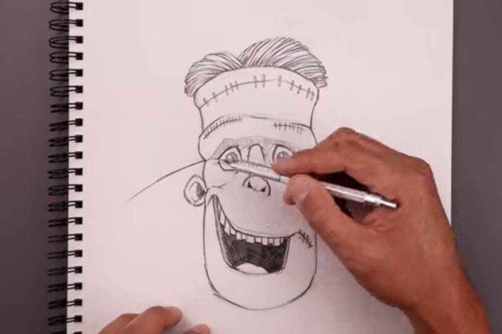 How To Draw Frankenstein: Draw Tutorial - Pintando.org