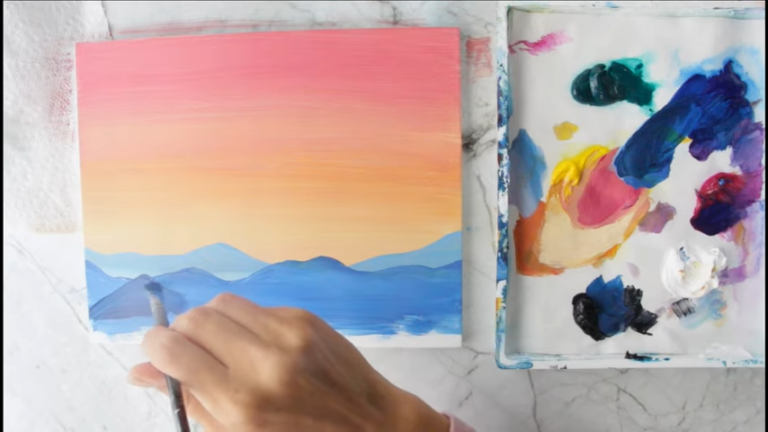 Sunset Serenity: A Beginner's Acrylic Painting Tutorial - Pintando.org