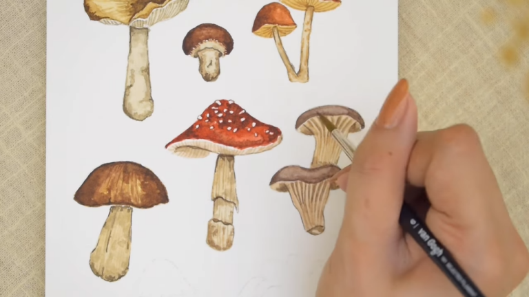 Easy Mushrooms: Watercolor Painting Tutorial - Pintando.org