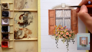 Flowery Window: Drawing to Painting with Watercolor - Pintando.org