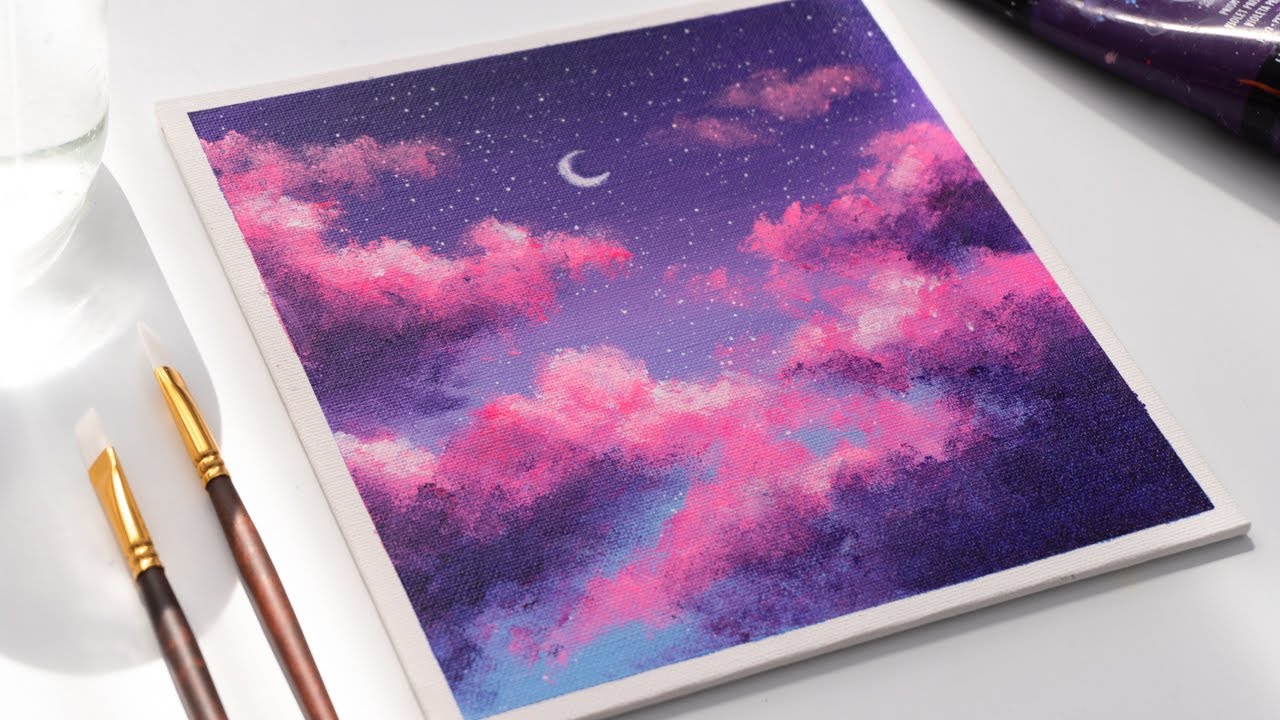 Cloudy Dreams: Acrylic Sponge Painting Tutorial - Pintando.org