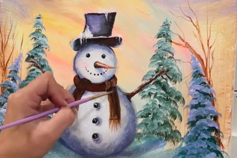 Happy Snowman: Acryic Painting Tutorial - Pintando.org