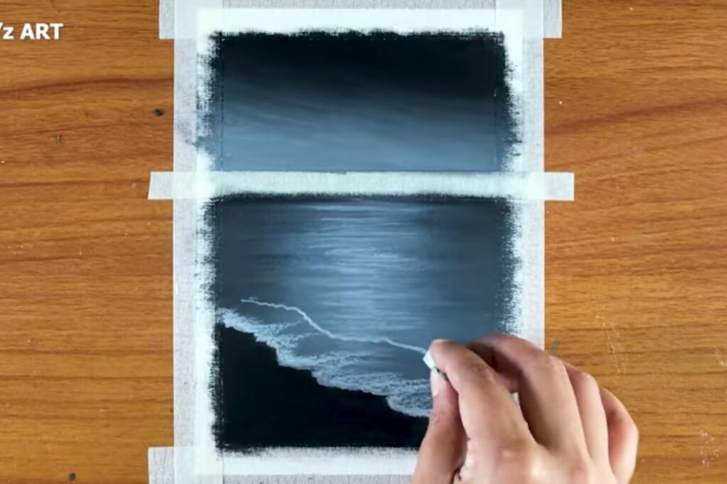 Black Beach: Oil Pastel Painting For Beginners - Pintando.org