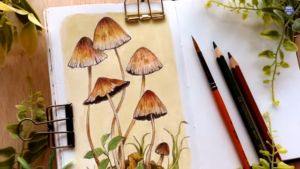 Easy and Simple Mushrooms: Watercolor Tutorial - Pintando.org