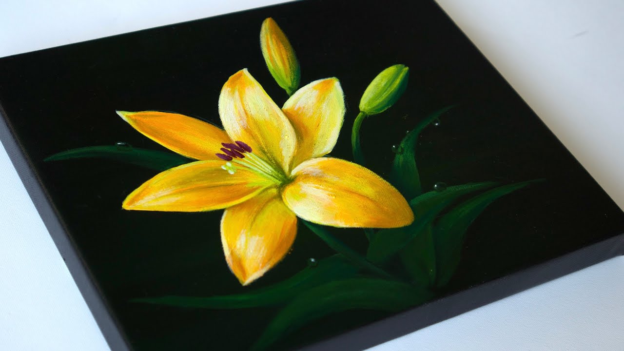Lily Flower Painting: Acrylic Tutorial - Pintando.org